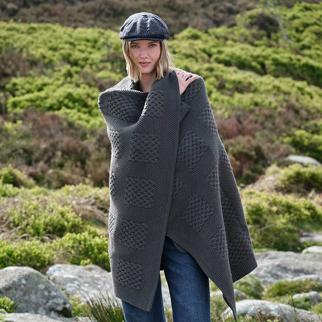 Mc Connell Merino Wool Aran Cable Throw