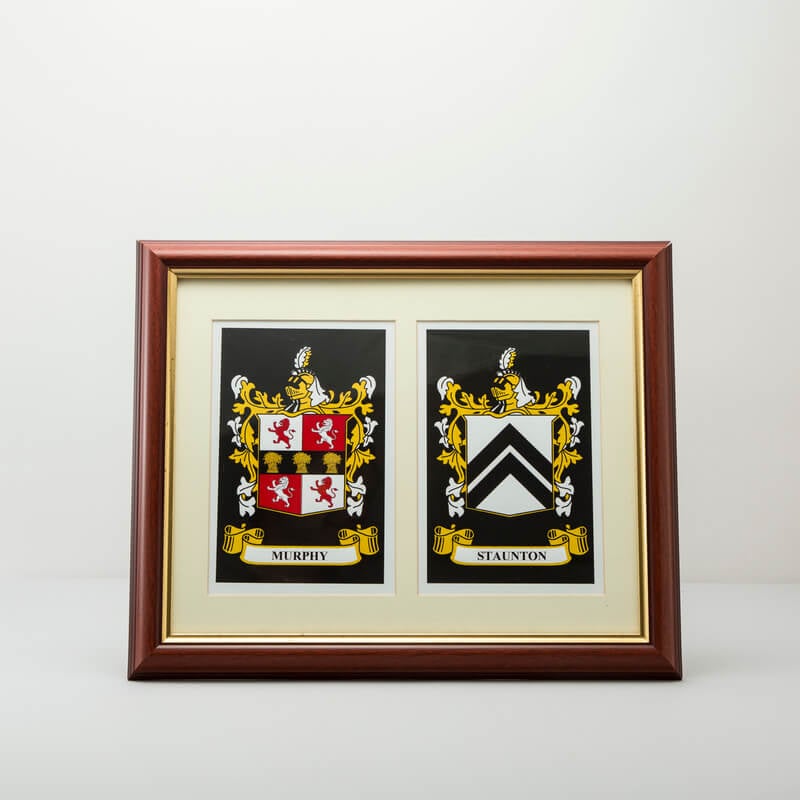 Personalized Framed Double Heraldic Print - The Irish Store